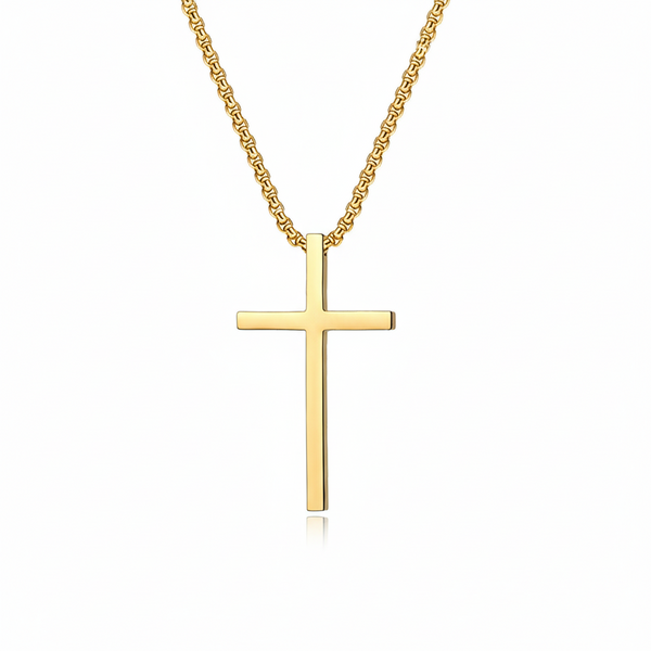 Bezel Cross Necklace | Gold – Mayahenry