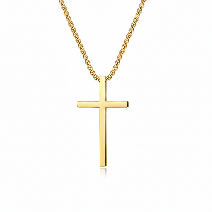 Bezel Cross Necklace | Gold – Mayahenry